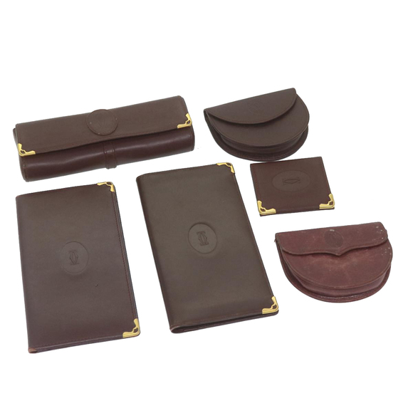 Cartier | Bags | Cartier Coin Purse Wallet Leather 6set Red Auth Bs1214 ...